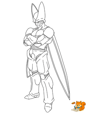 Dibujo Cell para colorear e imprimir en A4 | Dibujos Dragon Ball
